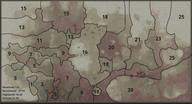 【Enshrouded攻略】全体マップ、各エリア名称、敵レベル分布図まとめ | ゲームの教科書@小鳥ひよこ